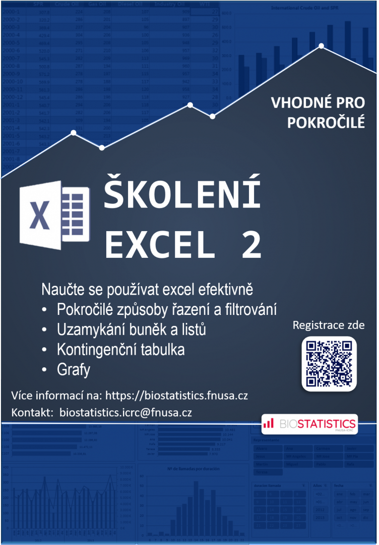Školení MS Excel 2 pro zaměstnance ICRC - Biostatistics FNUSA